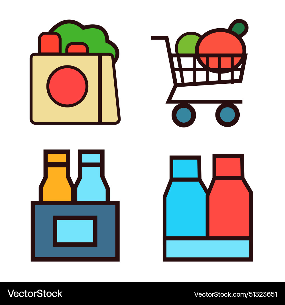 Grocery shop logo design – Royalty-Free Vector | VectorStock