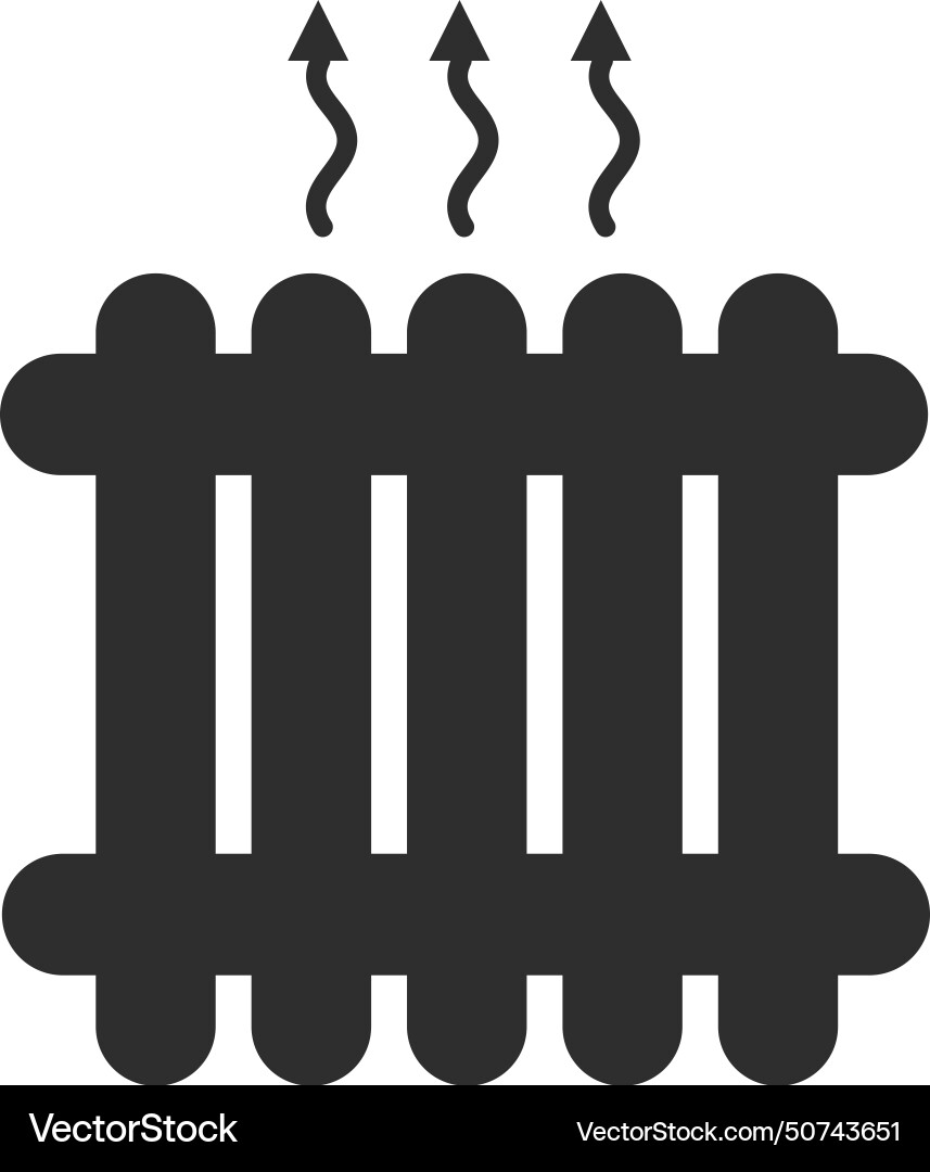 Heat radiator black icon home temperature control Vector Image