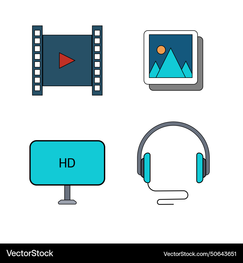 Multimedia icon people Royalty Free Vector Image