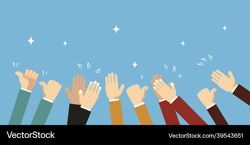 People hands clapping ovation human applause Vector Image