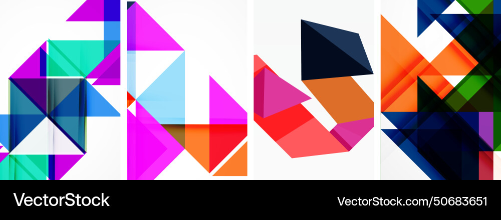 Set of abstract random triangle composition Vector Image