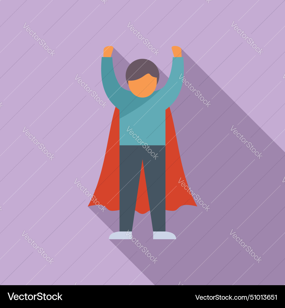Super motivational speaker icon flat Royalty Free Vector