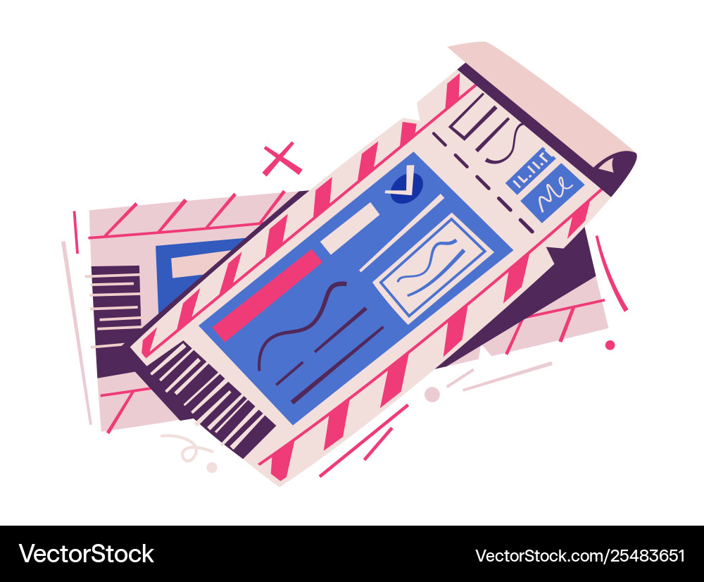 Two tickets cartoon event Royalty Free Vector Image