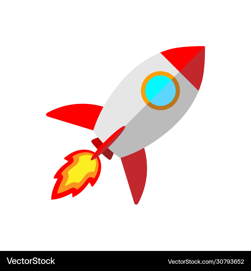 Cartoon rocket space ship Royalty Free Vector Image