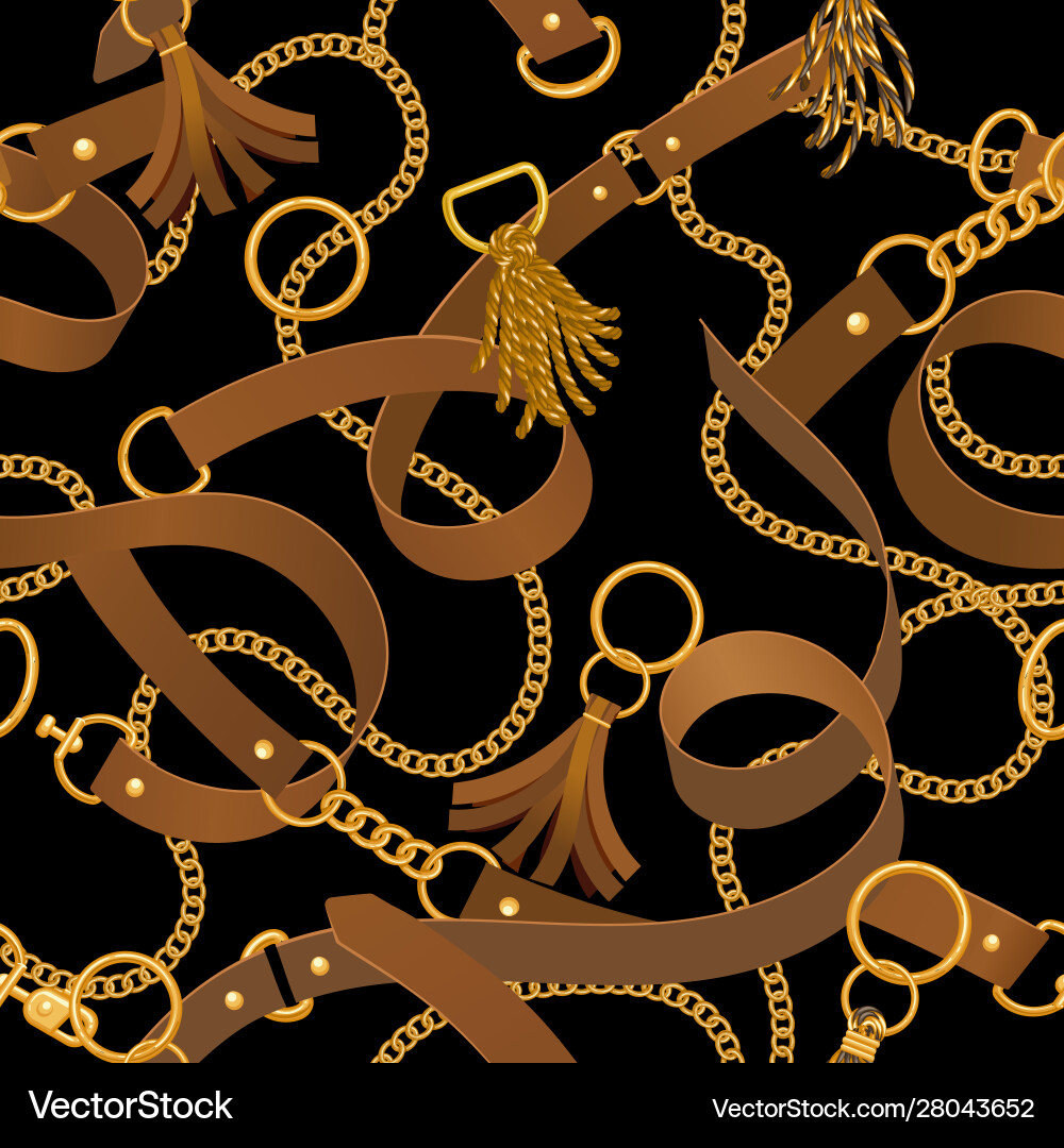 Chain and belt pattern Royalty Free Vector Image