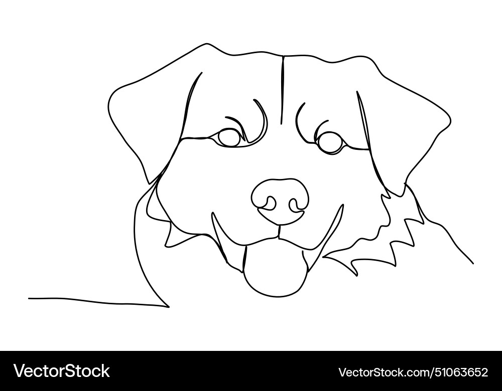 Dog one line drawing Royalty Free Vector Image