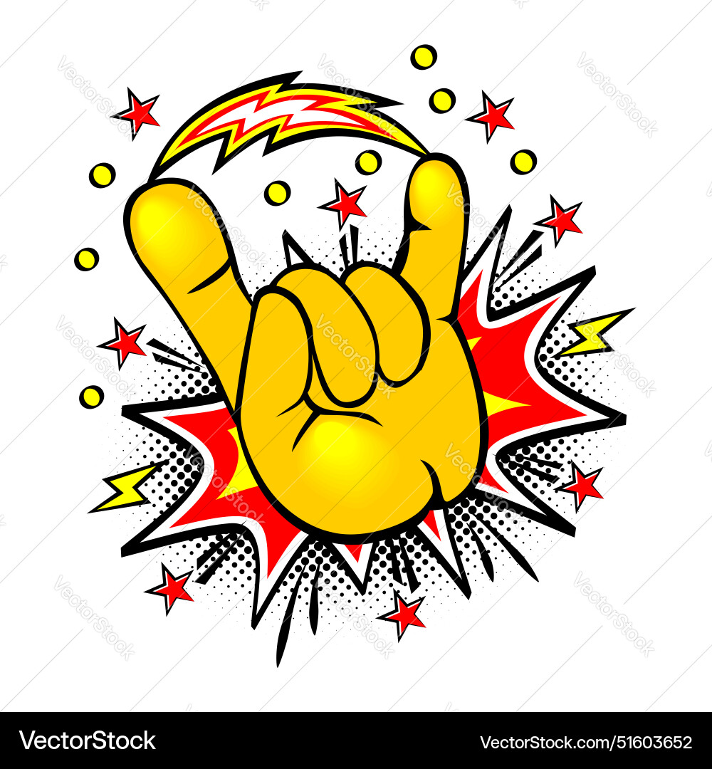 Hard rock horns finger Royalty Free Vector Image
