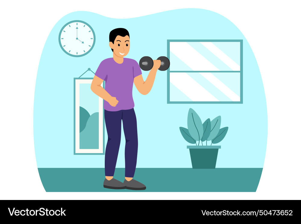 Healthy activity flat design Royalty Free Vector Image