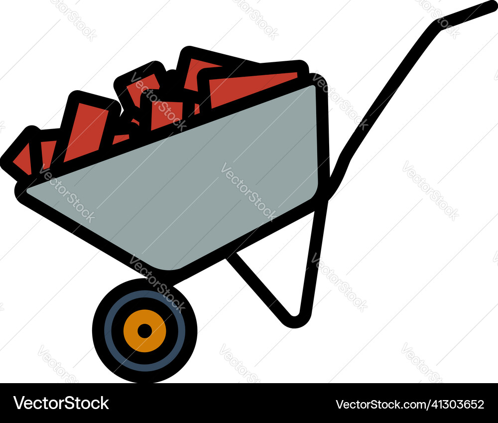 Icon of construction cart Royalty Free Vector Image