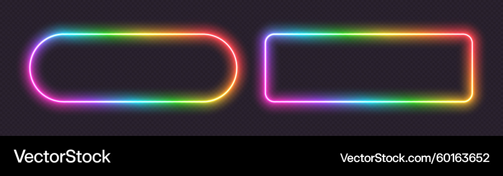 Neon Rainbow Light Frames – Royalty-Free Vector | VectorStock