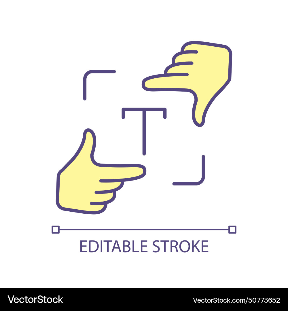 Text focus frame rgb color icon Royalty Free Vector Image