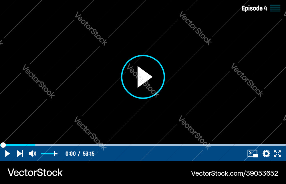 Video player interface template ui design Vector Image