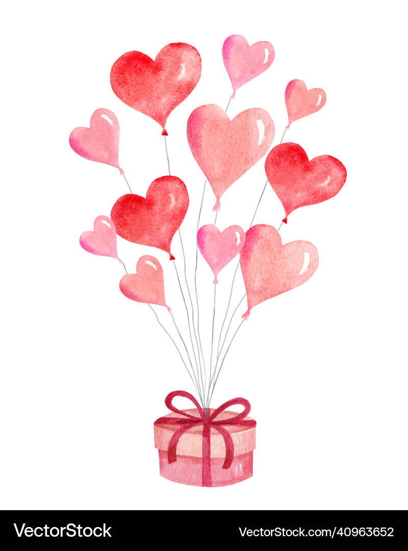 Watercolor card for valentines day Royalty Free Vector Image