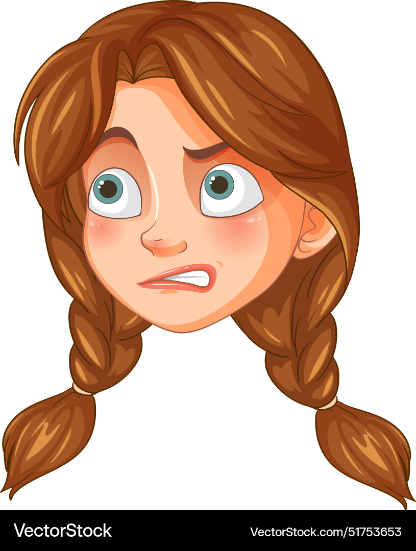 A girl with surprised expression Royalty Free Vector Image