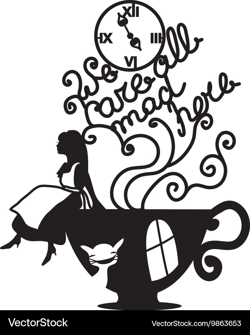 Alice in Wonderland Silhouette – Royalty-Free Vector | VectorStock