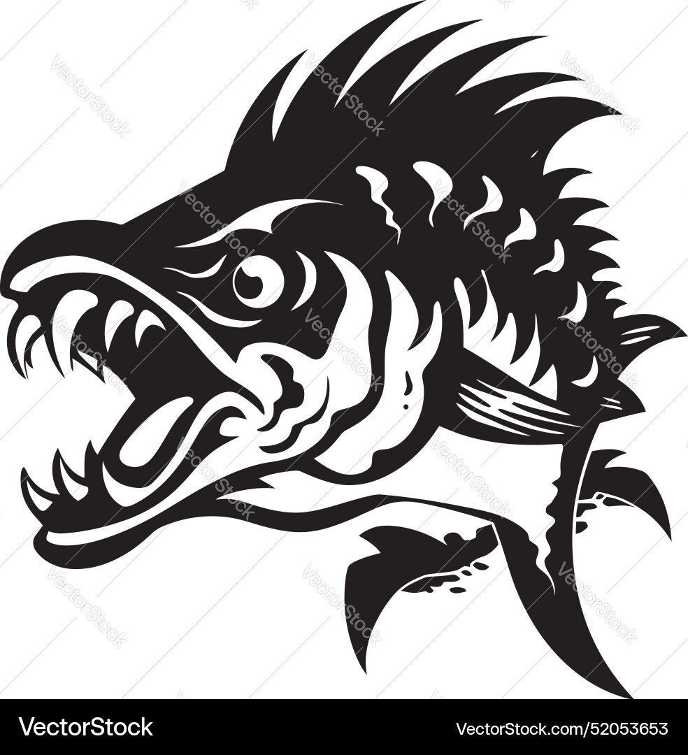 Aquatic aesthetics tropical fish symbols Vector Image