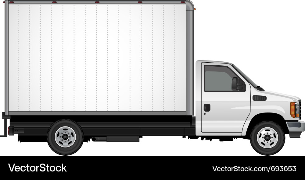 Blank cube van Royalty Free Vector Image - VectorStock