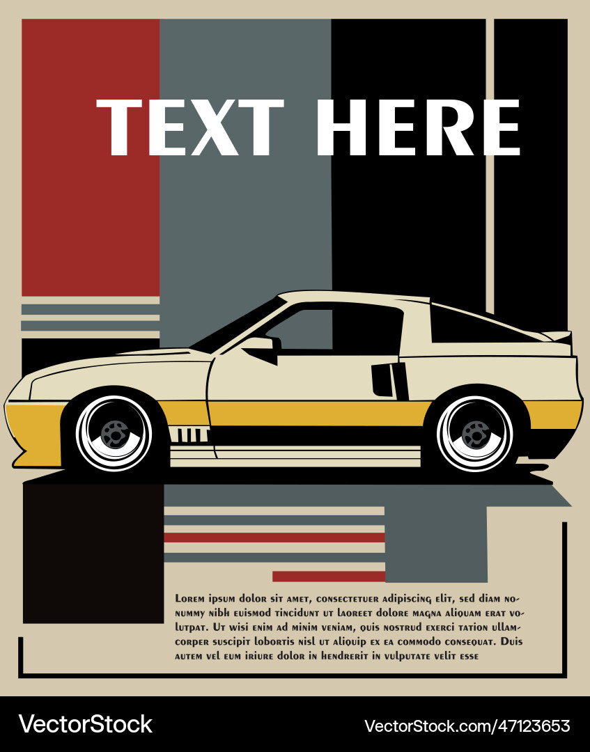 Car poster Royalty Free Vector Image - VectorStock