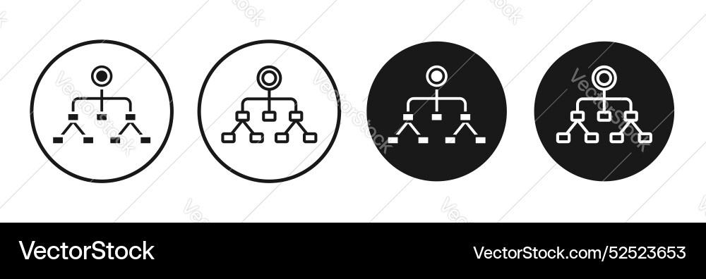 Classification icon set black filled and outlined Vector Image