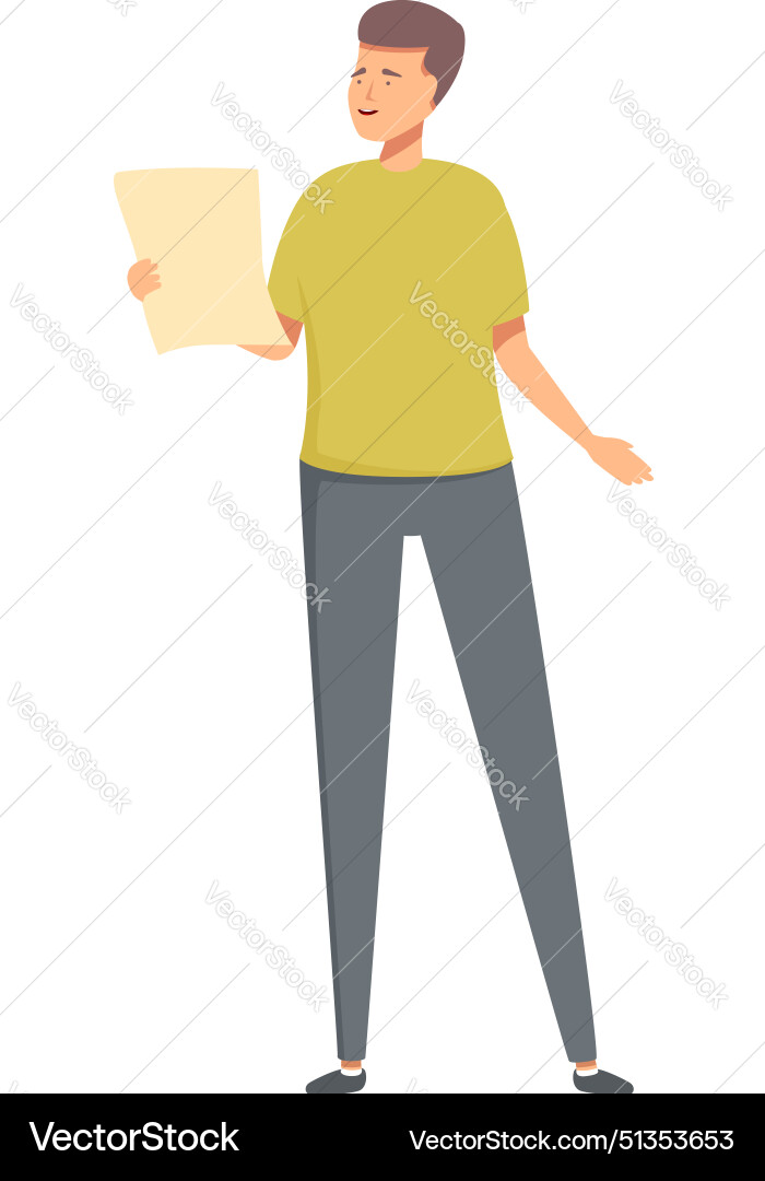 Confident man holding a document Royalty Free Vector Image