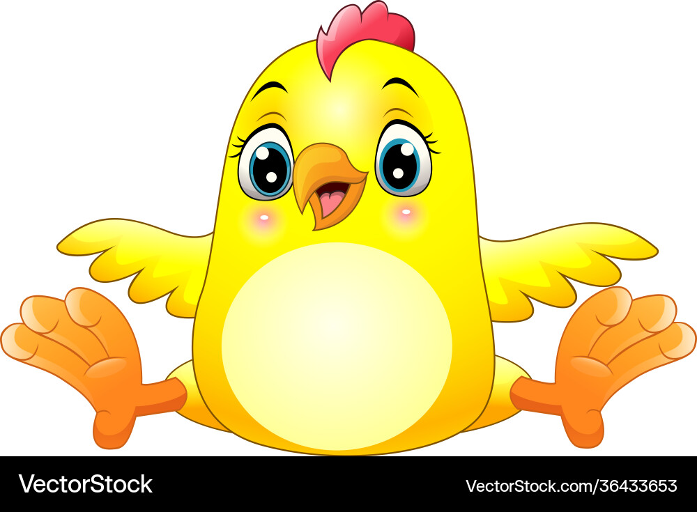 Cute Cartoon Chick Illustration Royalty Free Vector Image
