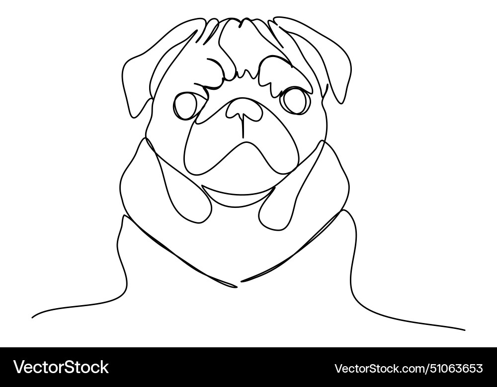 Dog one line drawing Royalty Free Vector Image