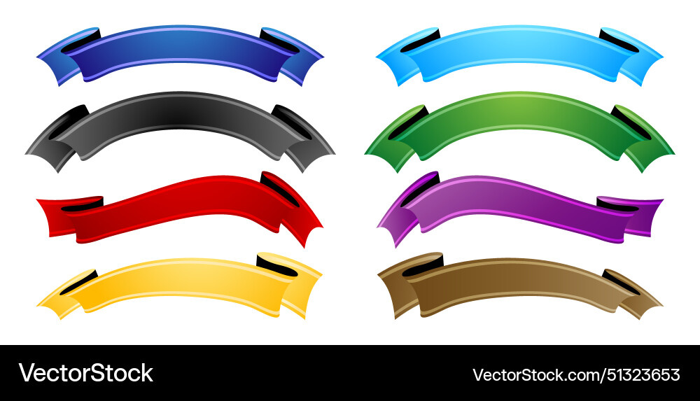 Eight element ribbons on a isolated backgrounds Vector Image