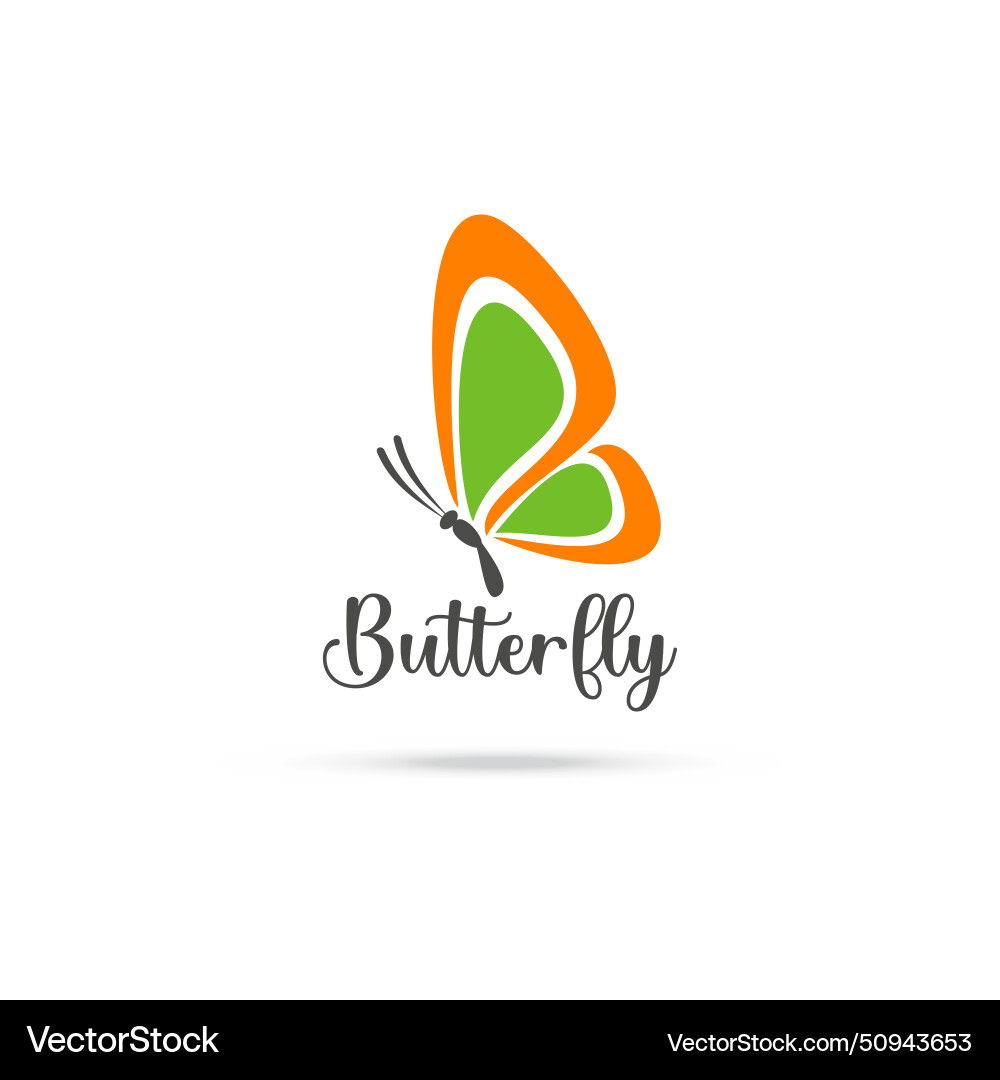 Stylized image of butterfly logo template isolate Vector Image