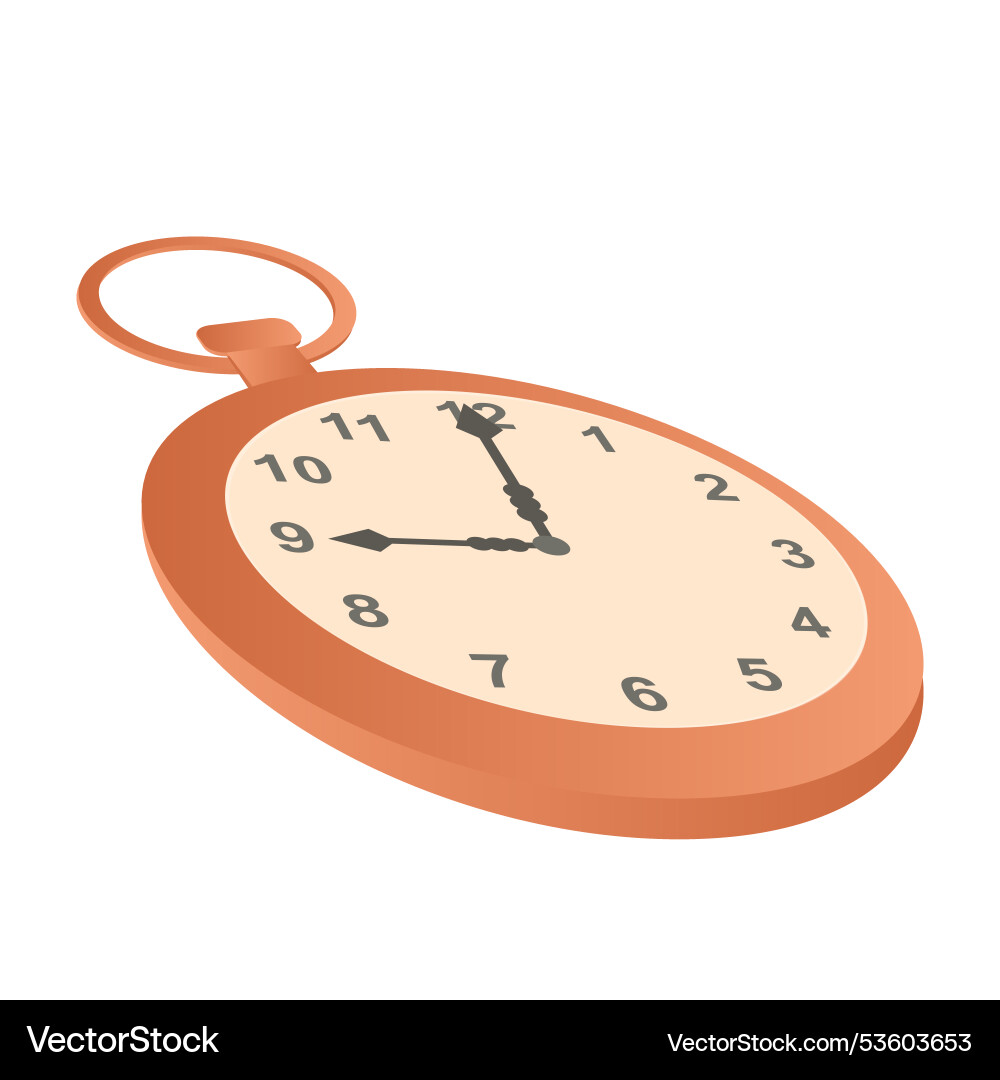 Vintage pocket clock in flat design traditional Vector Image
