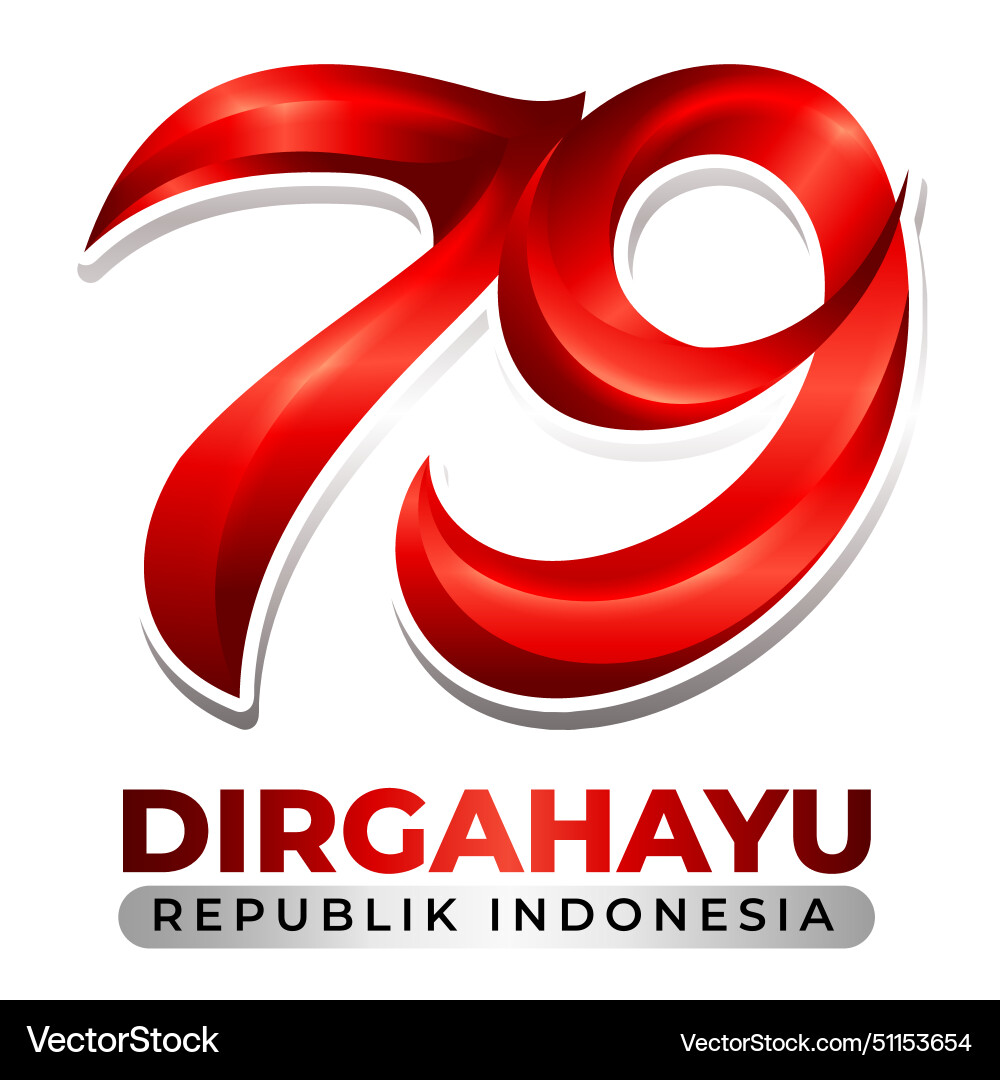 79th indonesia independence day number Royalty Free Vector