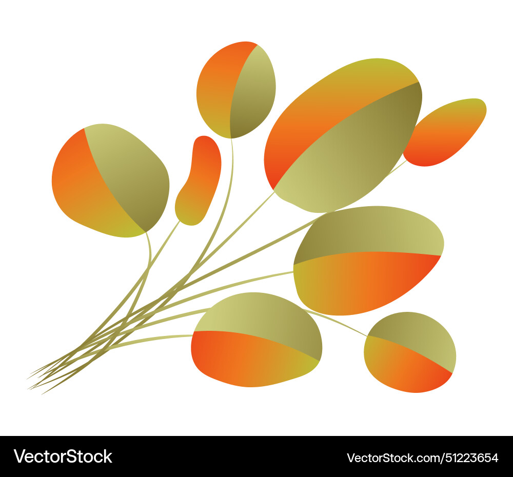 Abstract autumn leaves in flat design orange Vector Image