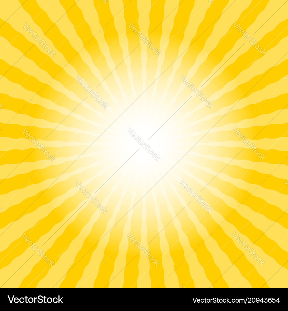 Abstract sun rays wavy yellow and white Royalty Free Vector