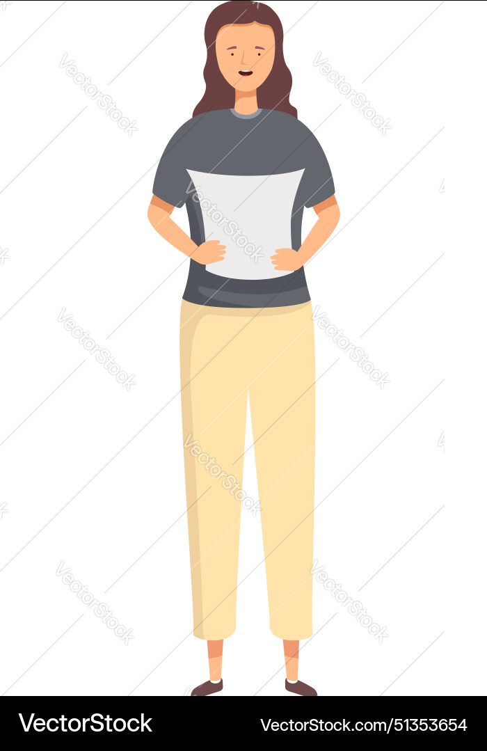 Casual young woman standing Royalty Free Vector Image
