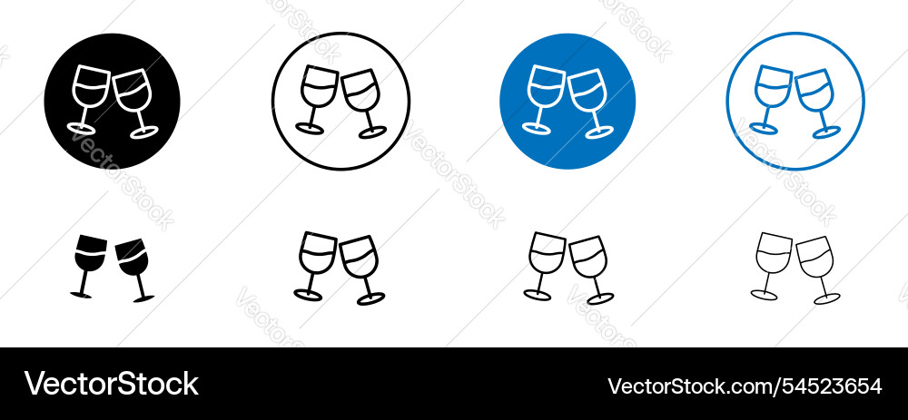 Champagne glasses icon Royalty Free Vector Image