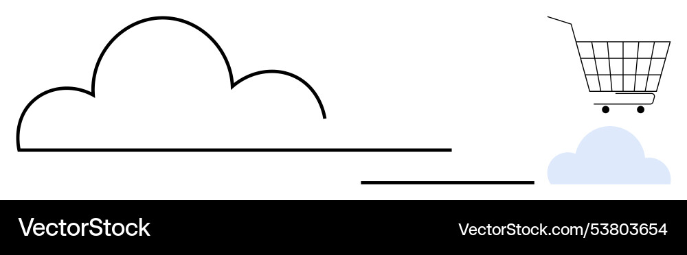 Concept of cloud shopping with digital carts Vector Image