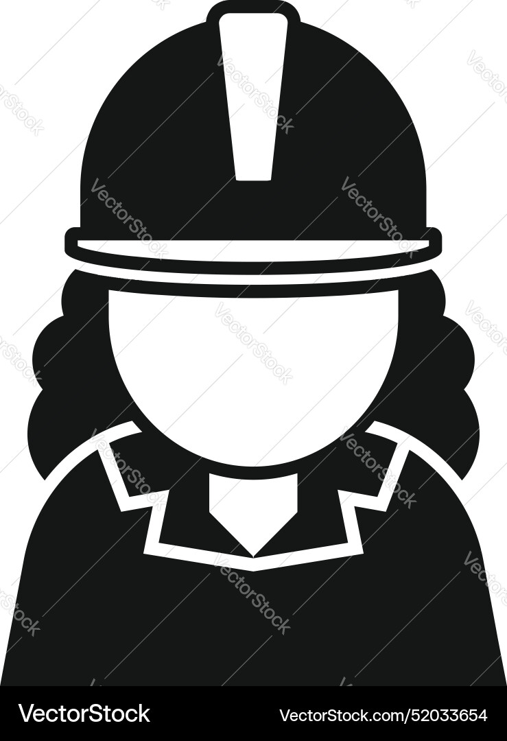 Female construction worker wearing hard hat icon Vector Image