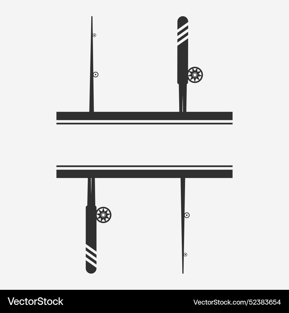 Fishing monogram logo design Royalty Free Vector Image