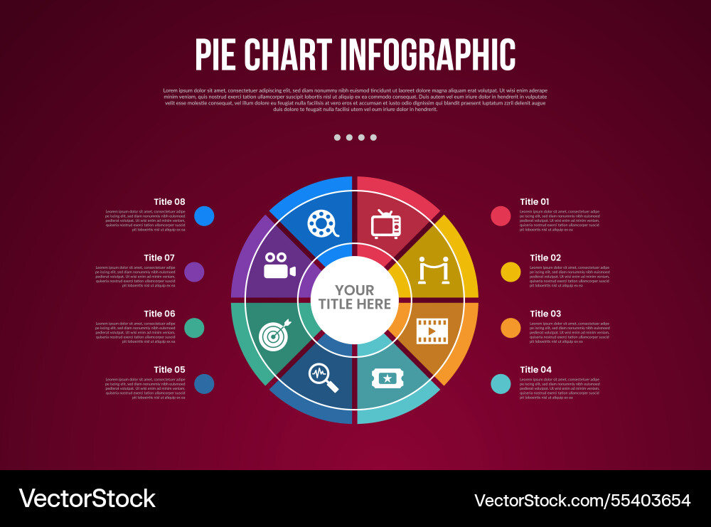 Pie chart base template infographic with balance Vector Image