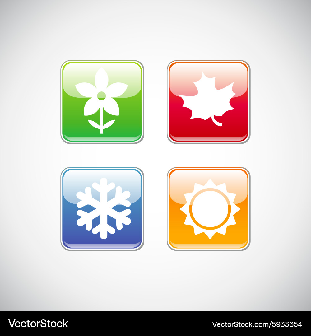 Season icons Royalty Free Vector Image - VectorStock