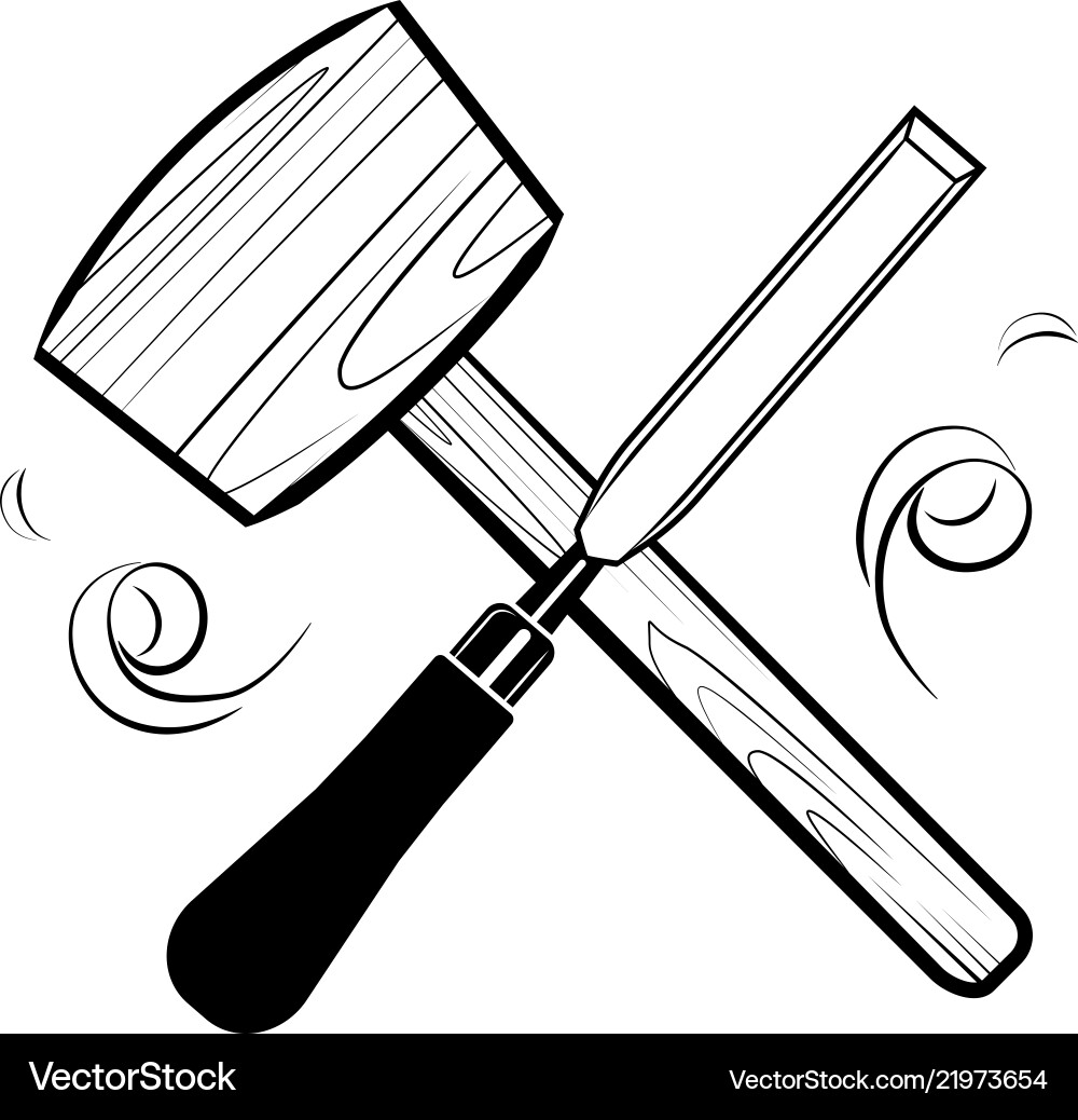 Woodworking Tools Emblem Royalty Free Vector Image