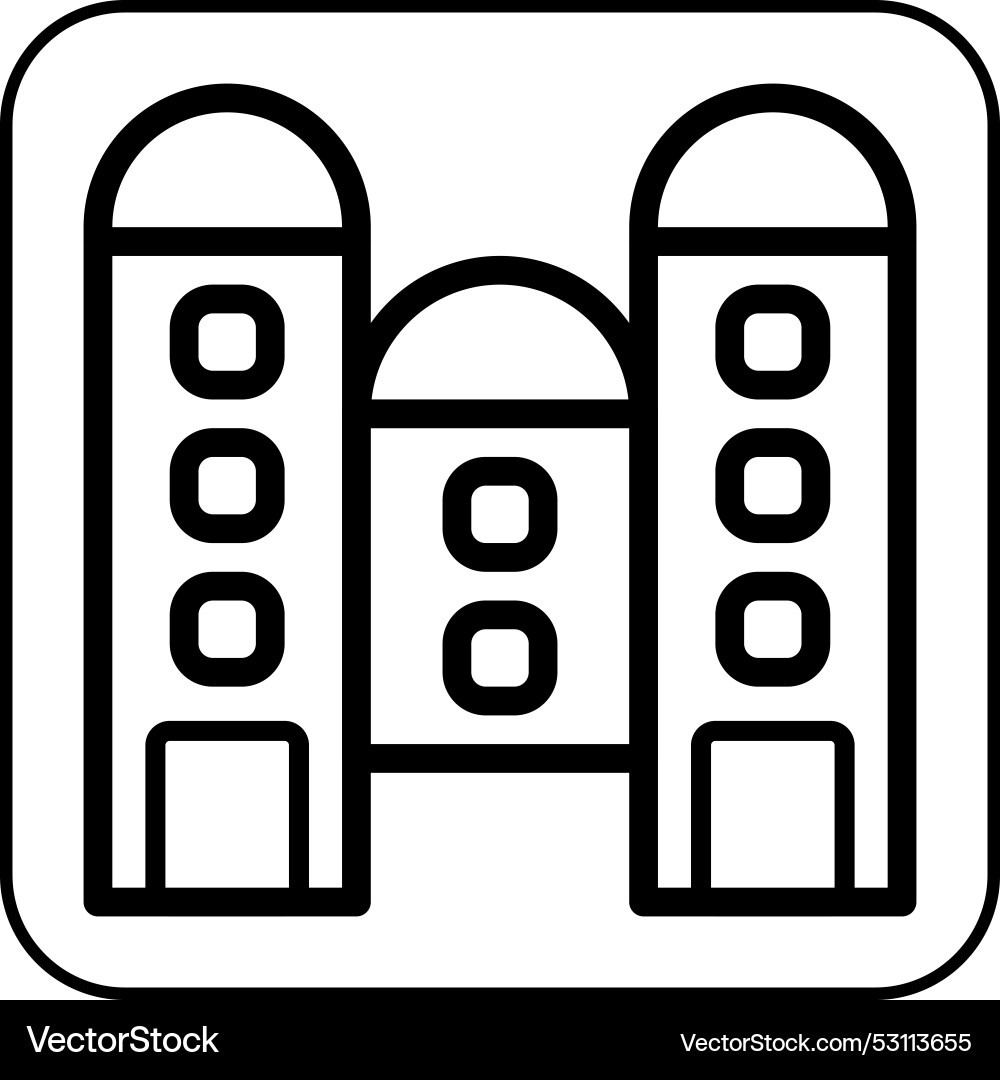 Building icon border black Royalty Free Vector Image
