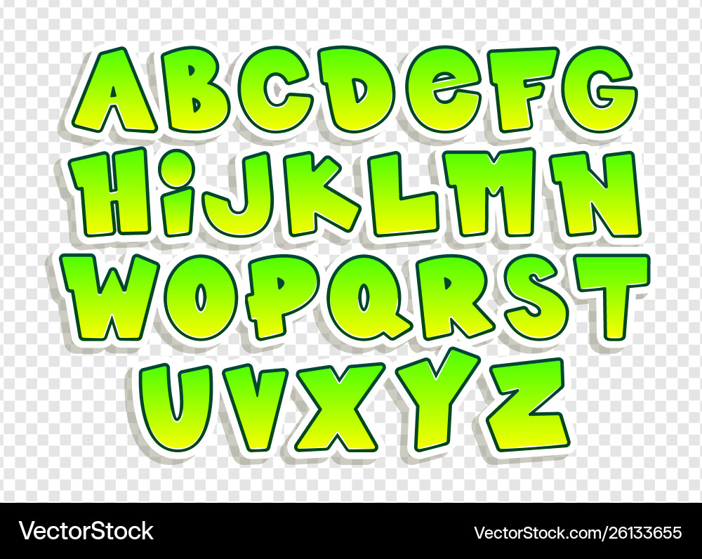 Cartoon font Royalty Free Vector Image - VectorStock