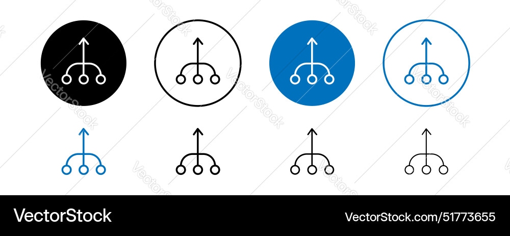 Consolidation icon set black filled and outlined Vector Image