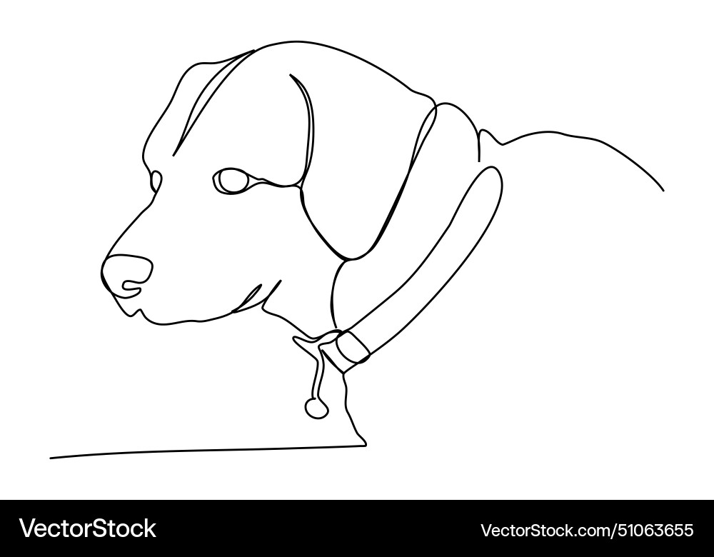 Dog one line drawing Royalty Free Vector Image
