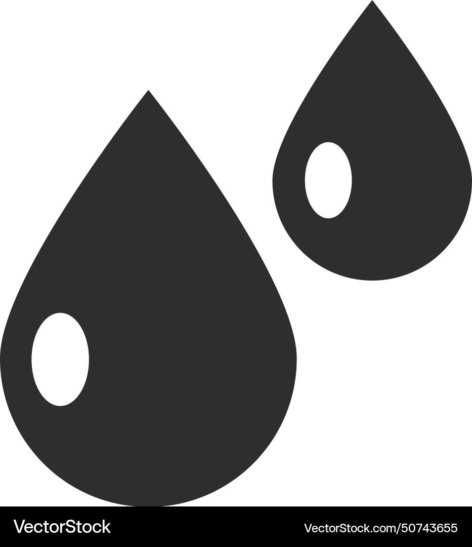 Drops black icon liquid symbol rain droplet Vector Image