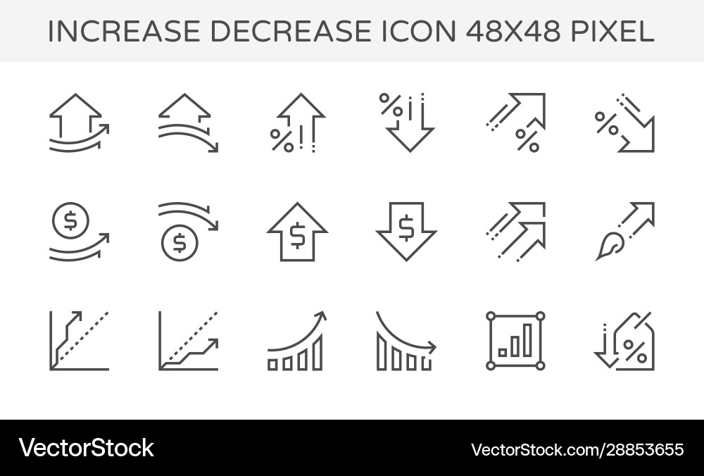 Increase decrease icon Royalty Free Vector Image