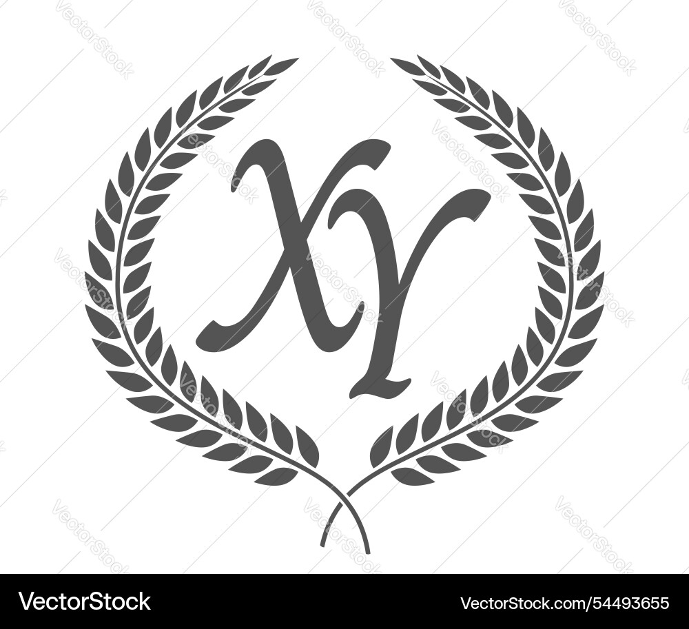 Initial letter x and y xy monogram logo design Vector Image