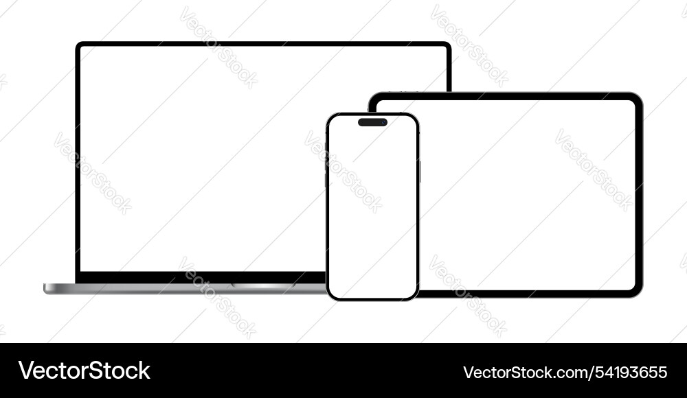 Laptop tablet mobile phone electronic device set – Royalty-Free Vector ...