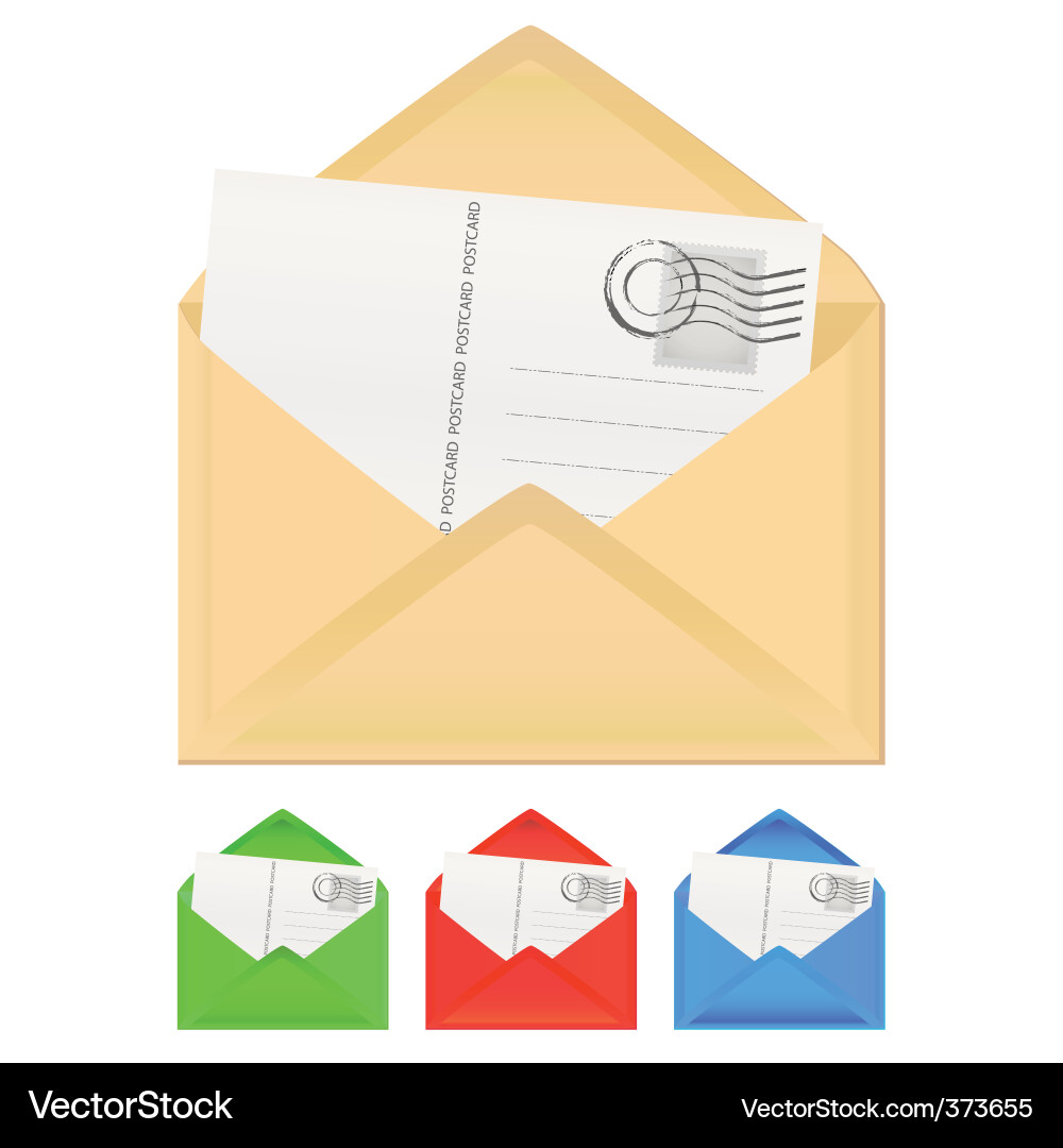 Letter with card Royalty Free Vector Image - VectorStock
