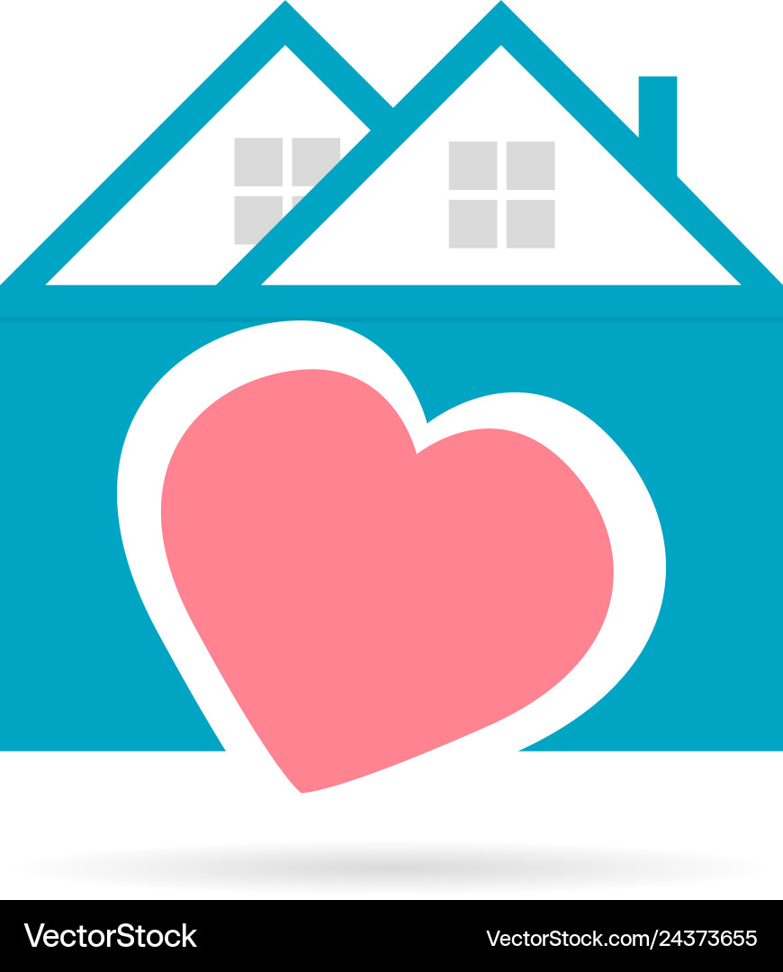 Real Estate Heart Icon Royalty Free Vector Image